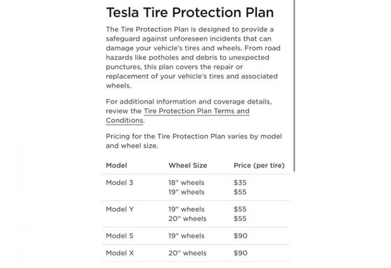 Tesla Introduces Model 3 $35 and Model Y $35 Tire Protection in ...