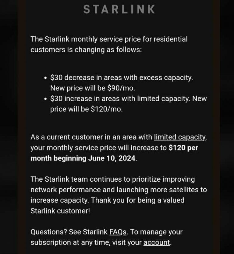 SpaceX is Increasing Prices for U.S. Starlink Users Due to Increased ...