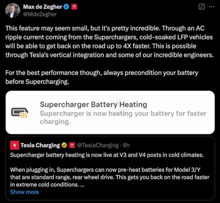 Tesla Battery Heating for V3 and V4 Superchargers Cold Weather EV ...