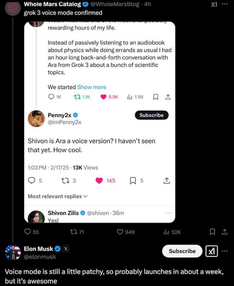 Elon Musk Confirms xAI Grok 3 Voice Mode: New Conversational AI Feature ...