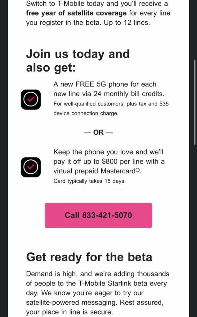 T-Mobile Offers Free Year of Cellular Starlink to Switchers | Beat AT&T ...