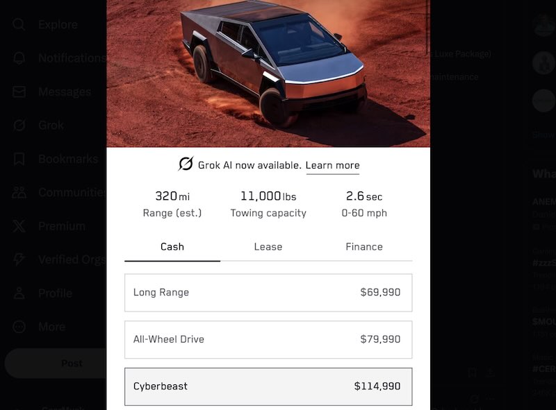 Tesla Cyberbeast Price Jumps $15K, Now Includes Luxe Package With ...