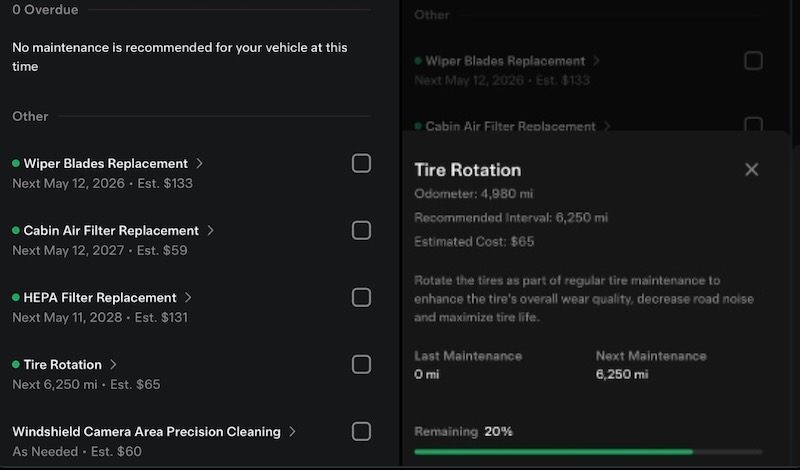 Tesla App Adds Component Life Tracking and Cost Estimates to ...