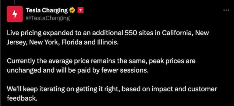 Tesla Expands Live Supercharger Pricing to 550 New Stations, Real-Time ...