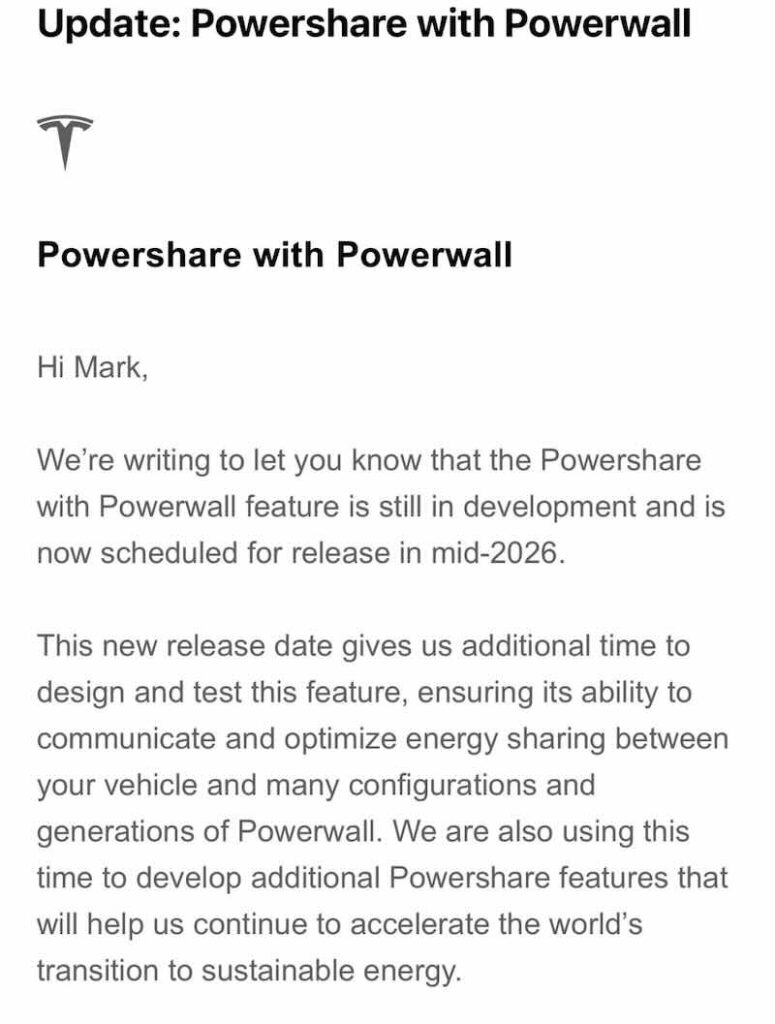 Tesla Still in Development Powershare with Powerwall to Mid-2026 - Gear ...