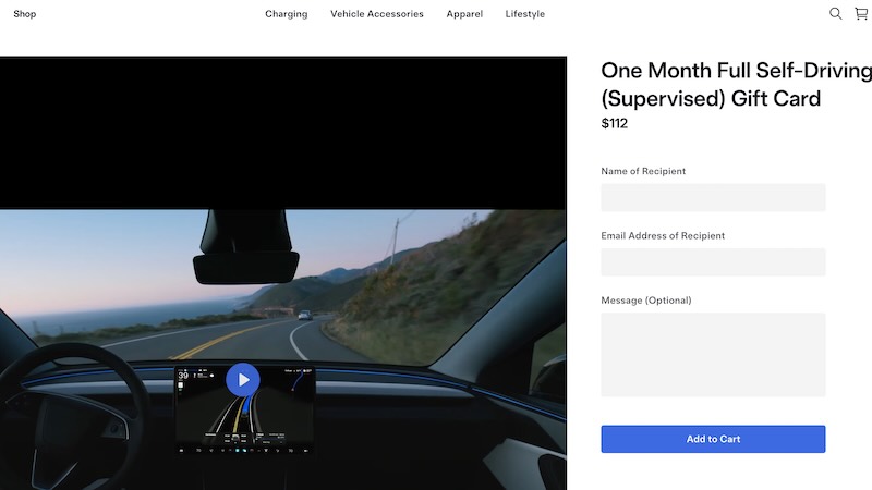Tesla Now Lets You Gift Card FSD (Supervised) Subscriptions in the US ...